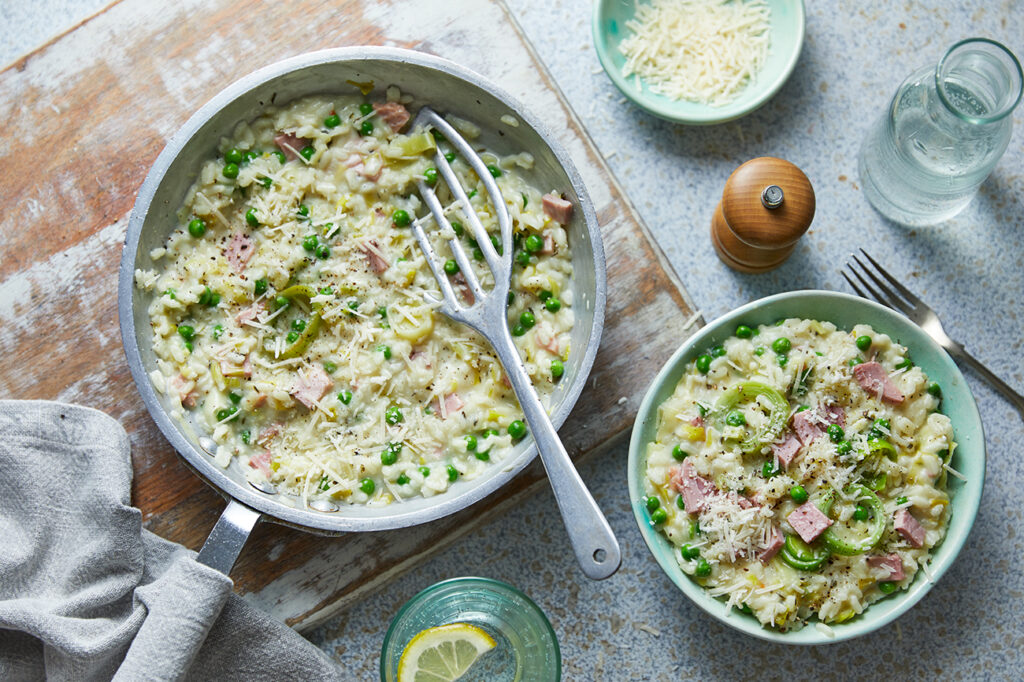 Ham, pea and leek risotto - Southern Co-op