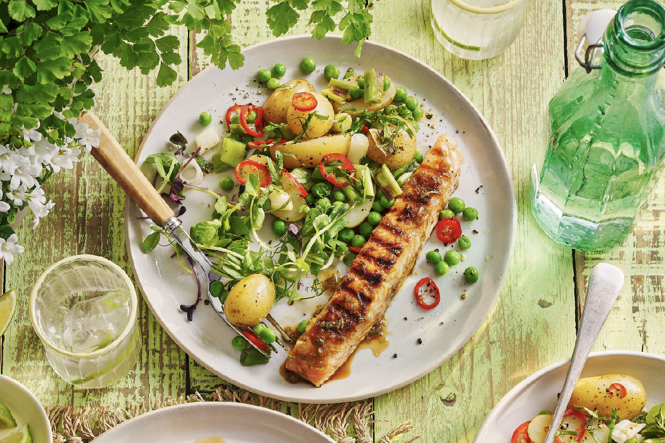Salmon and charred spring onion and potato salad - Southern Co-op